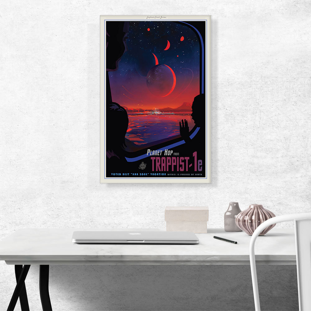 ARTCANVAS TRAPPIST-1E Planet Hopping Excursion To The Best Hab Zone NASA Poster Canvas Art Print ...